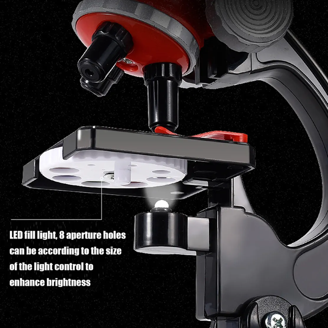 Microscope Kit Science Lab LED 100-1200X Biological Microscope Home ...