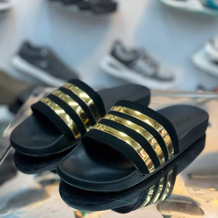 Export Quality Slipper - Black and GOld 3 STEP Stylist Slipper sandal ...