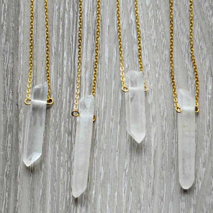 【VisioN Shop】Raw Clear Quartz Crystal Necklace Long Quartz | Daraz.com.bd