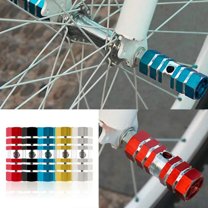 2 pcs Bicycle Aluminium bike Foot Pegs . 9mm Thread color available ...