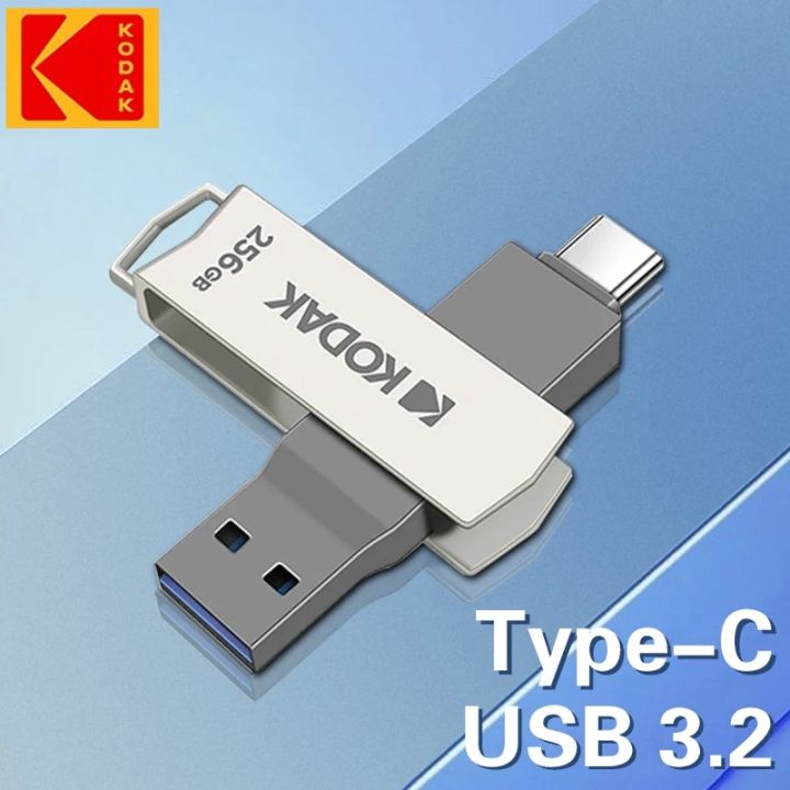Kodak 2 in 1 Metal USB Flash Drives 64GB 128GB 256GB USB3.2 Pendrive ...