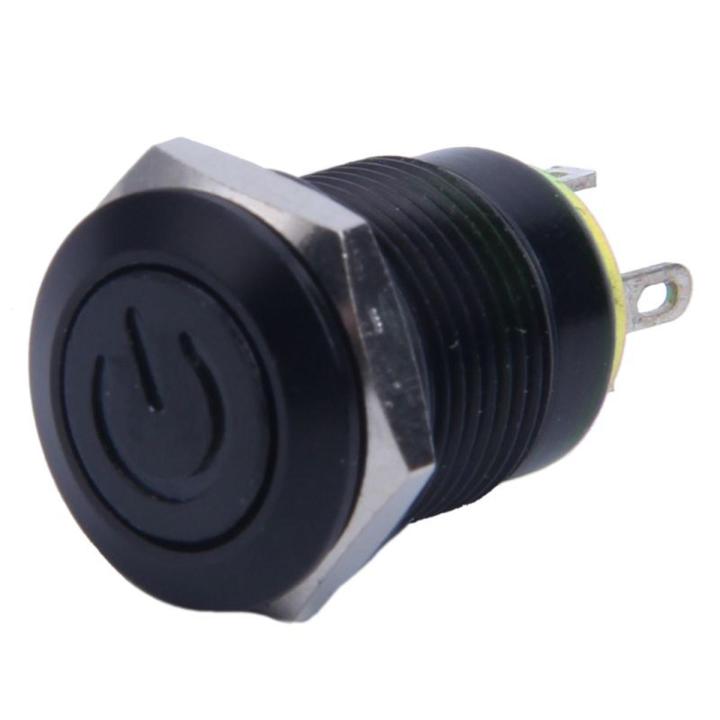 12V 2A 9.5mm LED Metal Cap Momentary Push Button Switch Car DIY ...