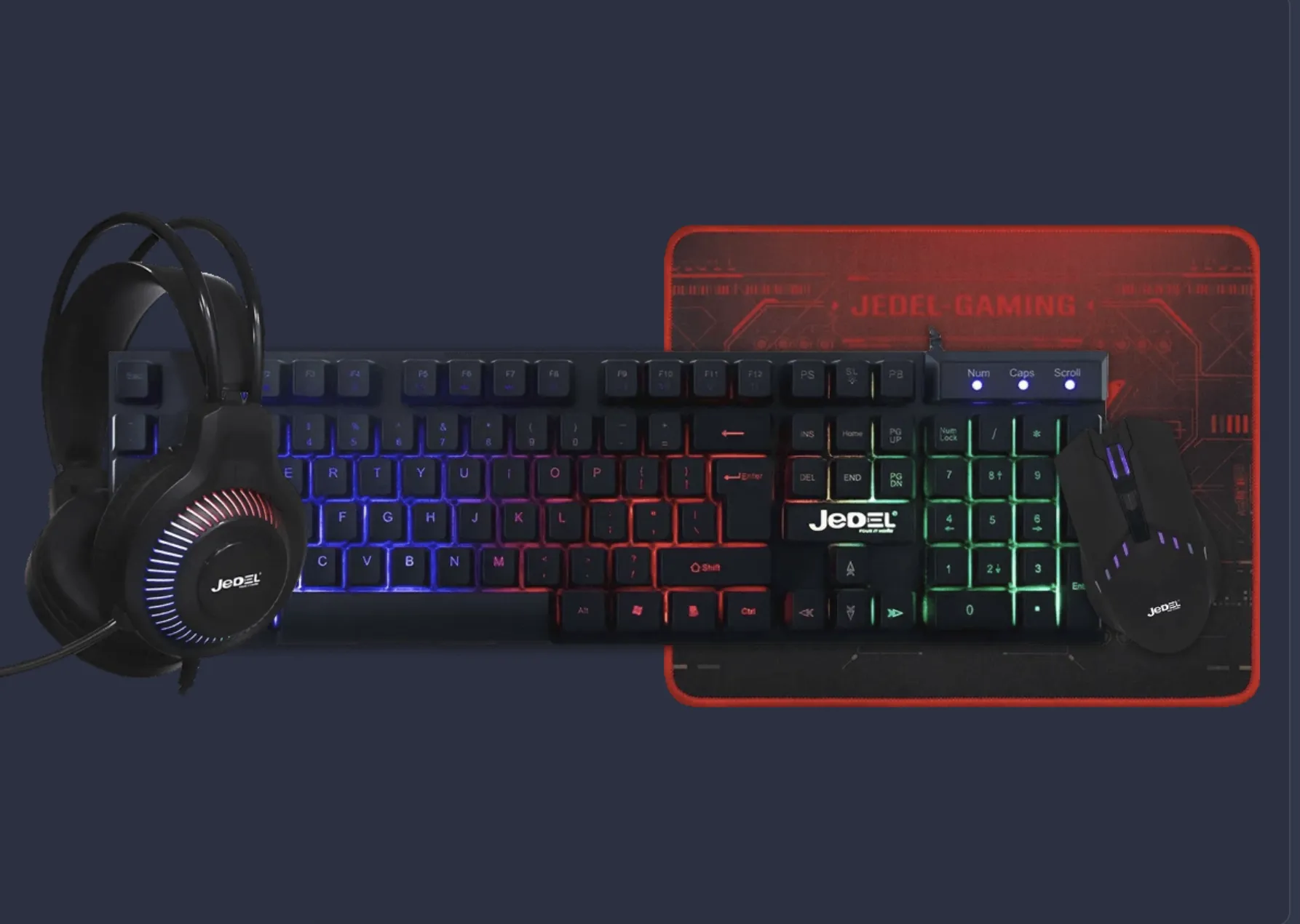 JEDEL-CP-09 Combo Gaming 4IN1 Keyboard Mouse Mouse Pad And Headset For ...