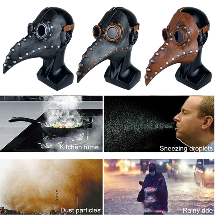 Adjustable Halloween Steampunk Goth Beak Mask Plague Doctor Mask ...