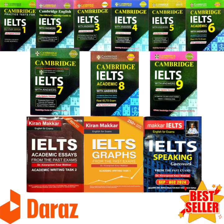 CAMBRIDGE IELTS ( 1 - 9 ) , MAKKER SPEAKING + MAKKER WRITING TASK 1 AND 2 | Daraz.com.bd