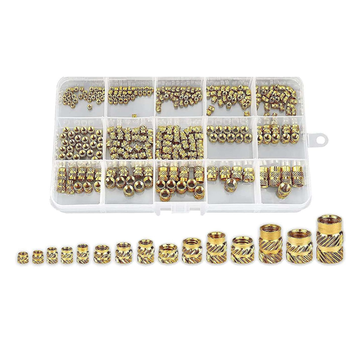 300Pcs Brass Knurled Threaded Insert Nuts Brass Threaded Inserts for 3D ...