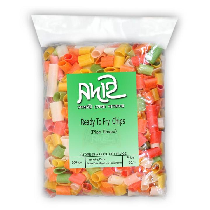 Ready to fry Pipe Shape Chips -Crunchy Papad -Chips -Snacks - 200 gm ...
