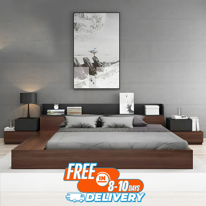 Andormahal (MDF) stylish khat/bed Single with 2 bedside tables | Daraz ...