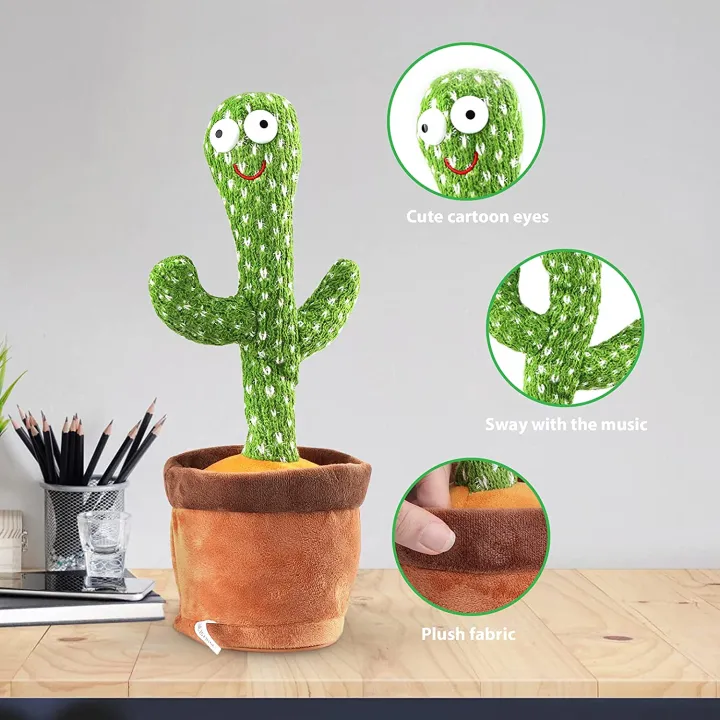 Talking & Dancing Cactus Mimicking Toy (USB CHARGING)-120 songs ...