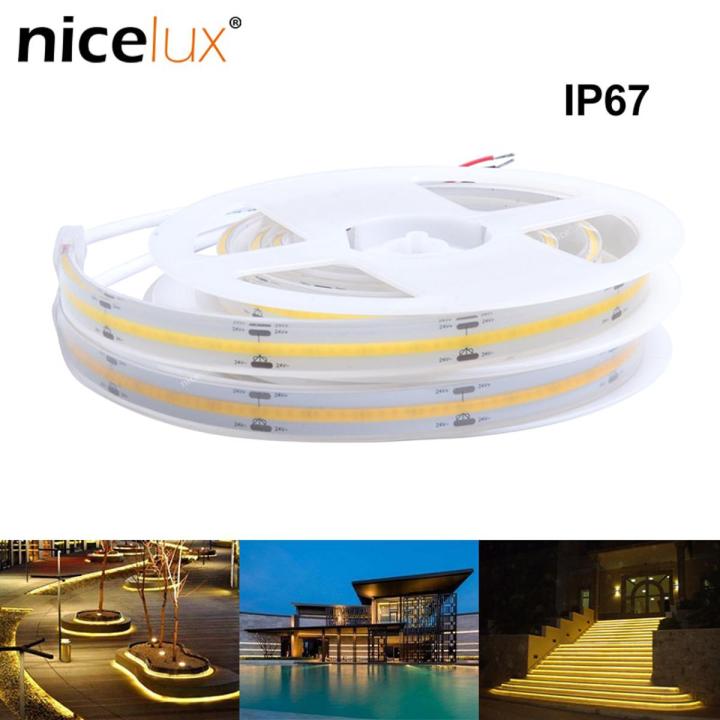 0.5/1/3/5M IP67 IP68 COB Led Strip Lights Outdoor Waterproof Solid ...