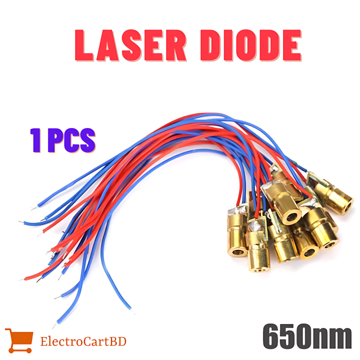 650nm 6mm DC 5V 5mW Laser Dot Diode Module Red Copper Head | Daraz.com.bd