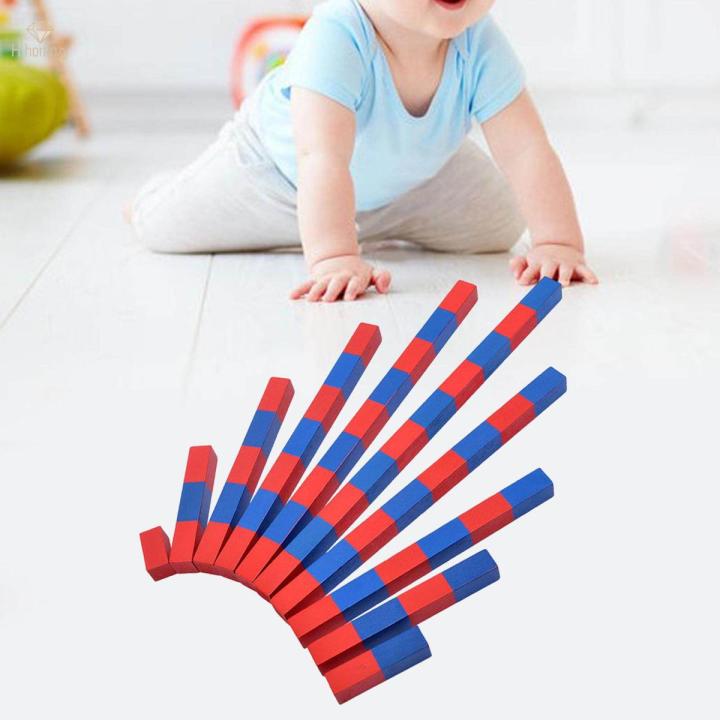 Montessori Red Blue Number Rods Count from 1 to 10 Numerical for ...