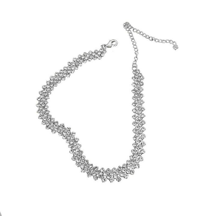 Fashion Full Choker Multi-Row Sparkly Necklace Layered Chunky Shiny ...