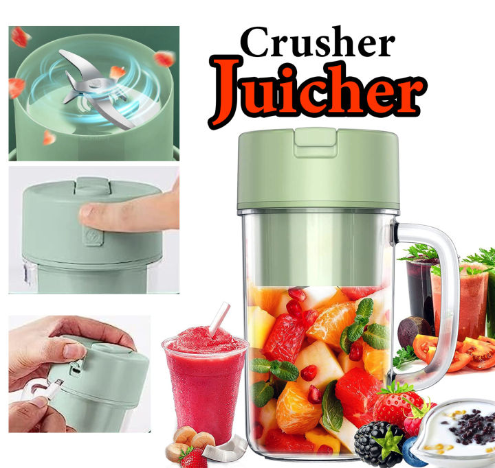 Portable USB Rechargeable High Quality 6 Blades Crusher Juicer | Daraz ...