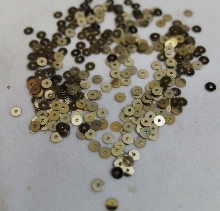 Golden Metallic Centrehole Micro Circular Sequins. 50g Sequins, 4mm ...