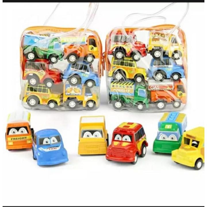 6Pcs Pull Back Car Toys Car Children Racing Car Baby Mini Cars Cartoon ...