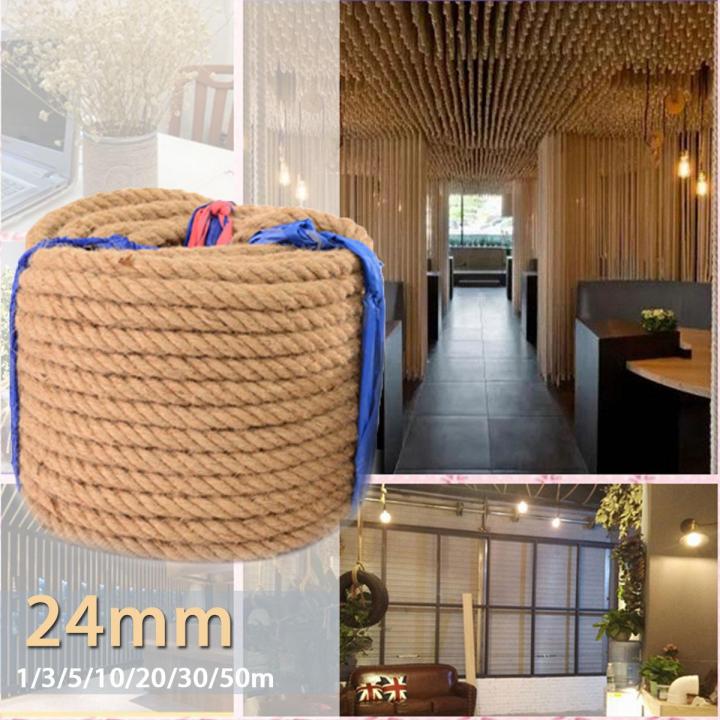 24mm 1-50m Stationery Jute Ropes Twine Rope Natural Hemp Linen Cord ...