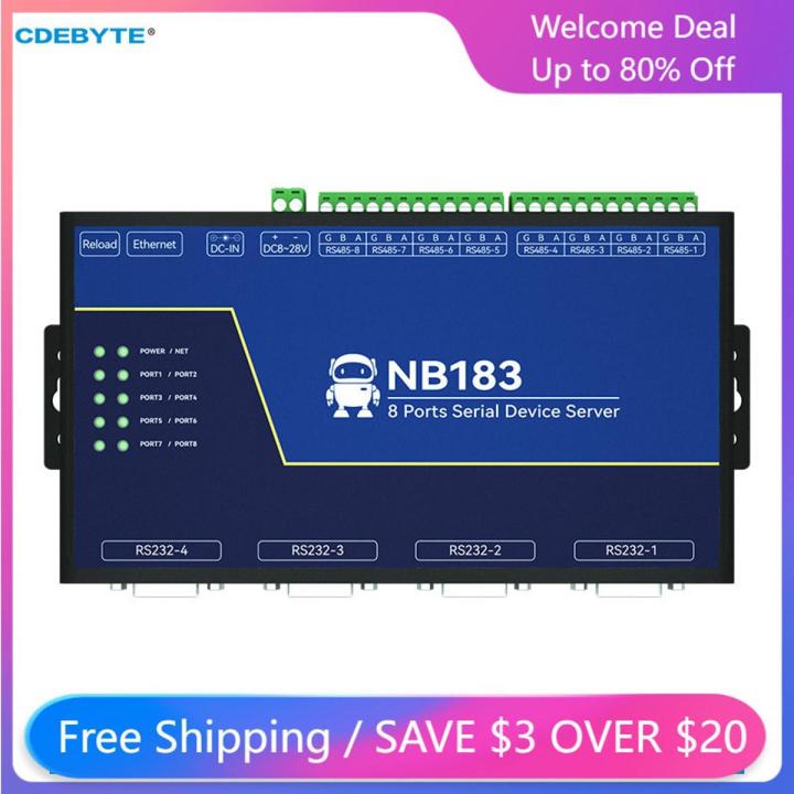 CDEBYTE Modbus Gateway RS485/232 to RJ45 Ethernet Transparent Transmission 8 Way Serial Server ...