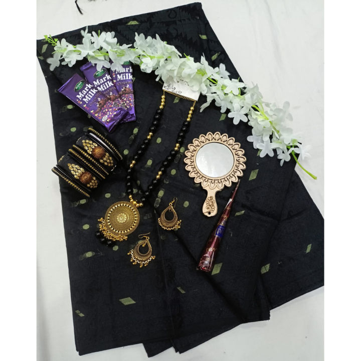 Best Gift for your Friends and Family Tangail Saree and Jewellery Combo Set | Daraz.com.bd