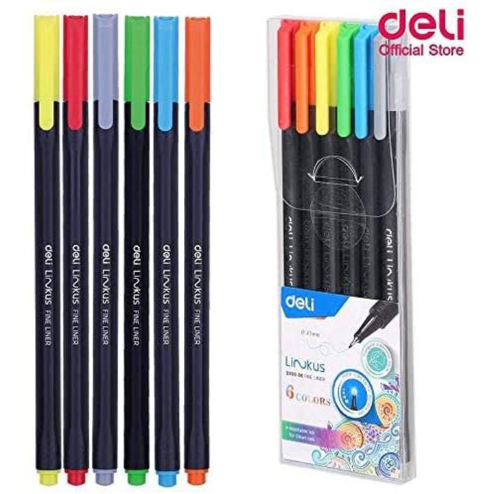 Deli Q900-06 Fine Liner, 0.45 mm - 6 Colors | Daraz.com.bd