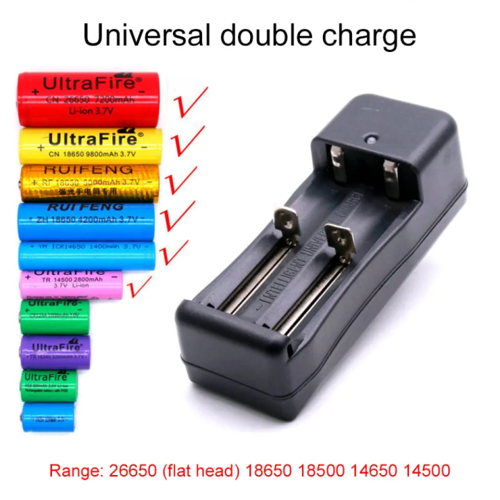 3.7V Universal AC 220v To 3.7V Dual Battery 2 Slots Battery Charger For ...