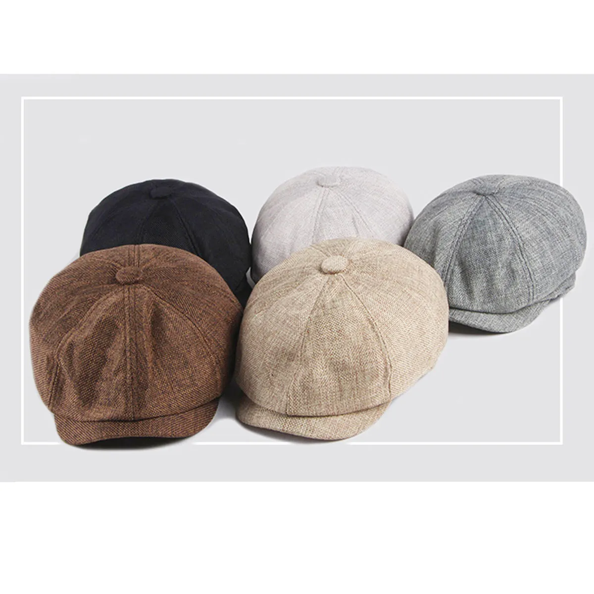 Hat Men Beret Cabbie Driving Hunting Caps Vintage Tweed Peaky Blinders ...