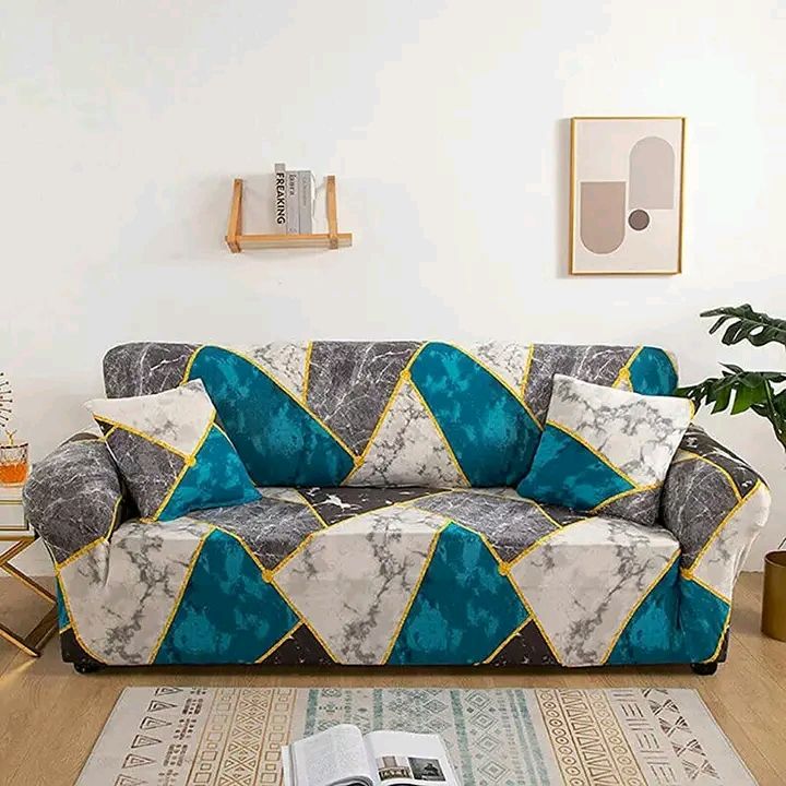 Sofa cover 2+2+1=5 seater stitch printed Design Spandex fabrics by new ...