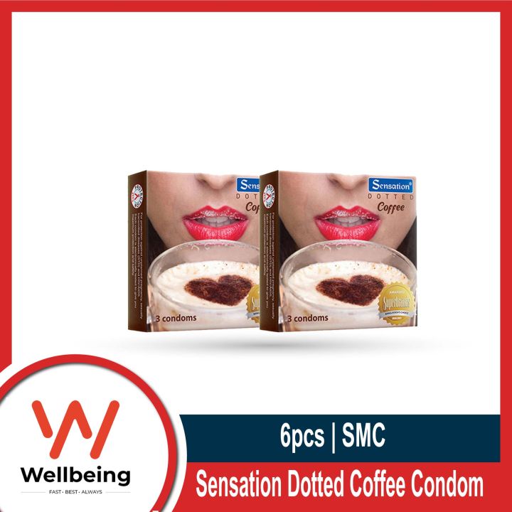 Sensation - Dotted Coffee Condom For Men - 2 Packs - 6pcs | Daraz.com.bd