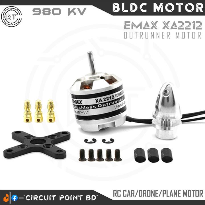 Emax XA2212 980kv Outrunner Series High Power Brushless DC Motor - BLDC ...