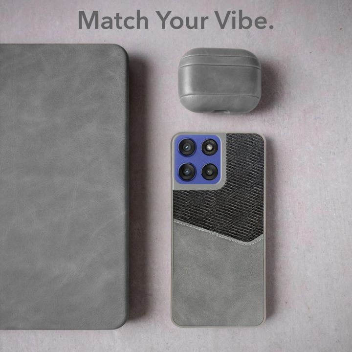 For Motorola Edge 60 Stylus Back Cover Case (Dual PU Leather Stitch ...