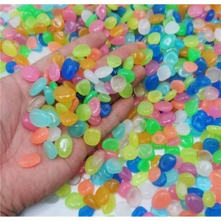 100 Pieces Radium Stone Colorful Luminous Glowing Pebbles | Daraz.com.bd