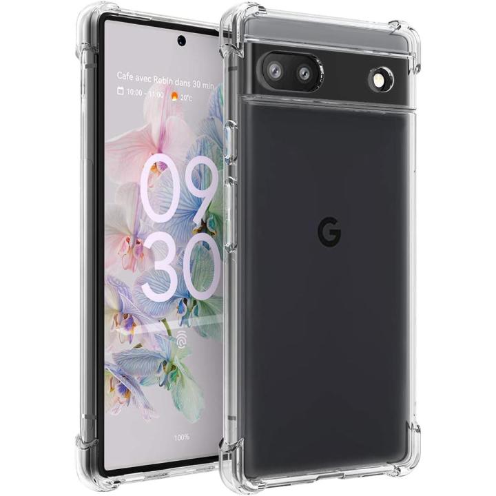 Google Pixel 6A TPU Back Cover Shockproof Silicone Bumper - Transparent ...