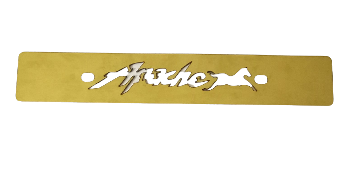Motorcycle front name plate for Apache RTR metal -Golden | Daraz.com.bd