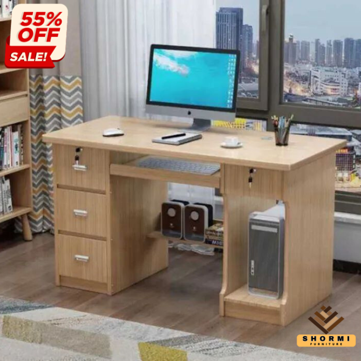 Modern Office Table with File Shelf Workstation | Laptop Computer Table ...