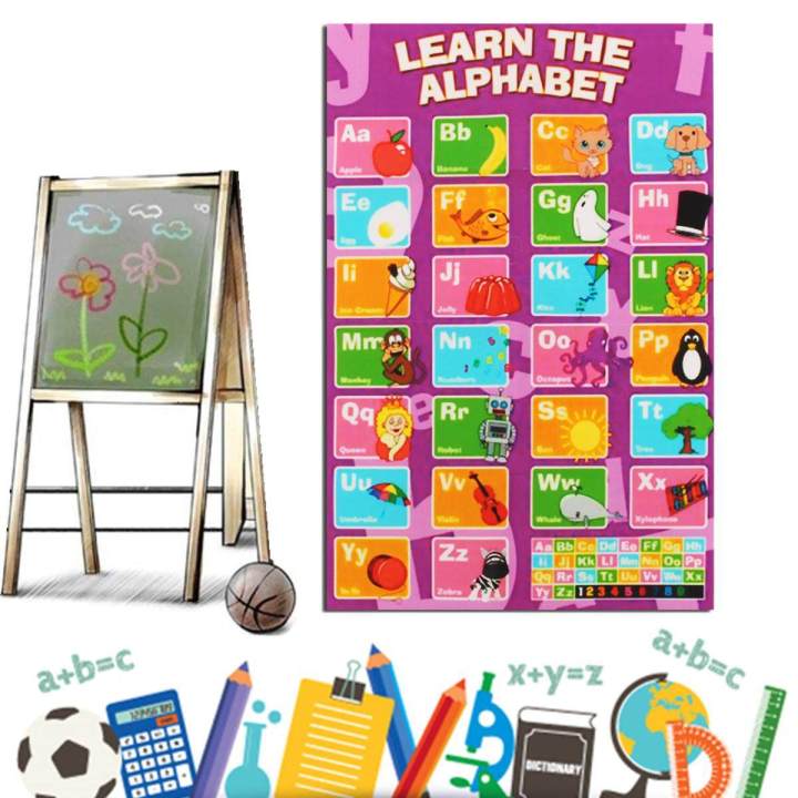 New Alphabet Poster Learn My ABC Wall Chart Fun Children's Educational ...