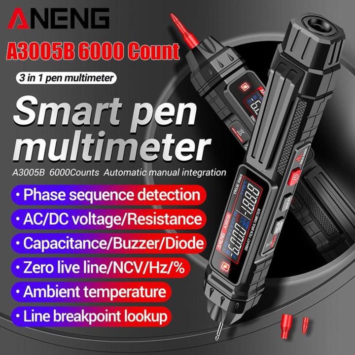 ANENG Digital Smart Multimeter Transistor Tester 6000 Counts Auto AC/DC ...