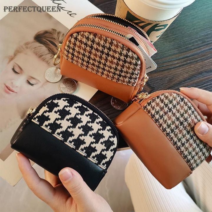 New Fabric Coin Purse Women Double Zipper Small Wallet Key Pouch Travel ...