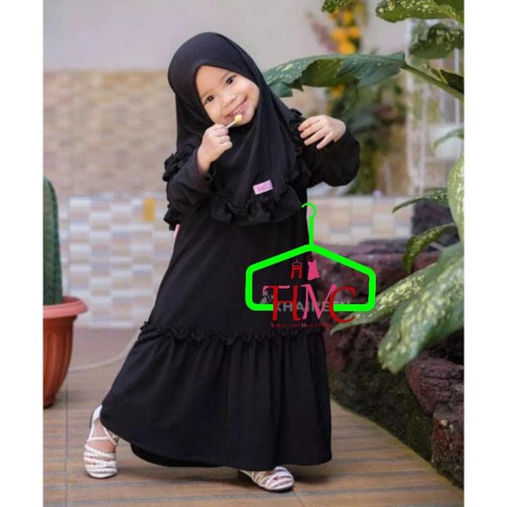 Baby Kids Borkha hijab abaya khimar Silk Frok Muslim Islam collection Baby Borkha Pink Black ...