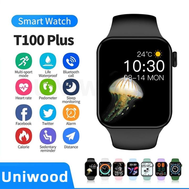Rectangular T100 Plus Smartwatch T100 Plus Smart Watch Bluetooth Call ...