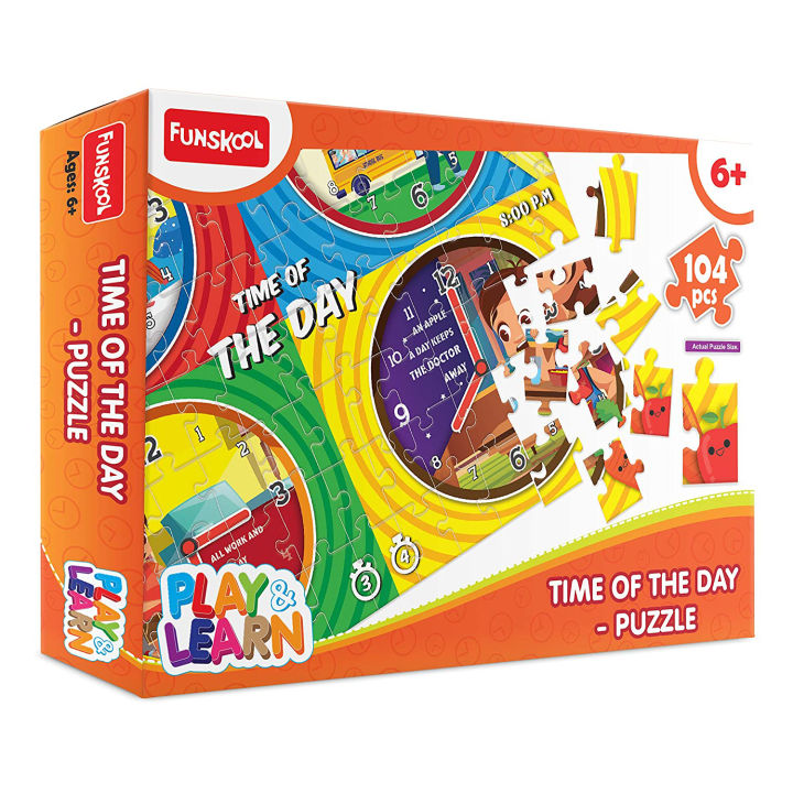 Funskool Puzzle Play & Learn-Every Day Time Educational 104 Pieces for ...