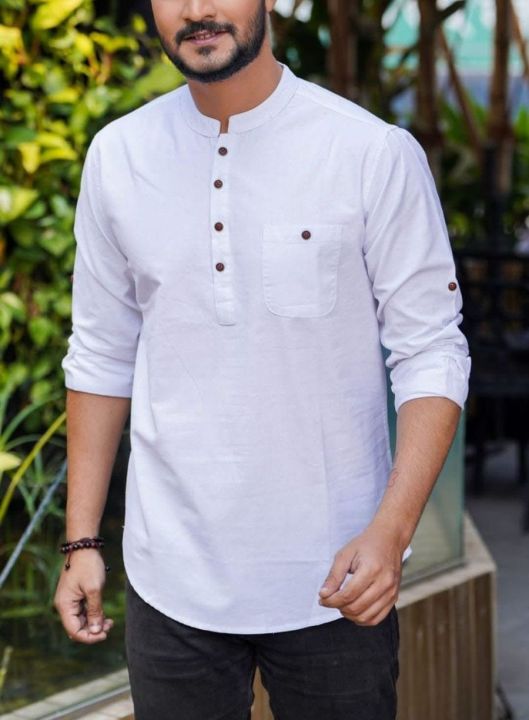 Menext Men's White Colour Formal Katua for men | Daraz.com.bd