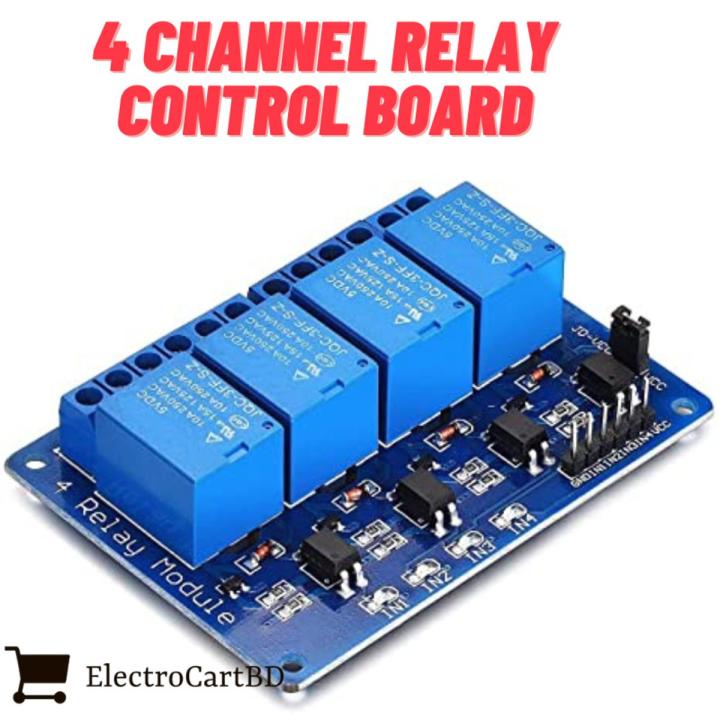 Dc 5V 4 Channel Relay Board Module Optocoupler Led For Arduino Pic Arm Avr - Multimeter | Daraz ...