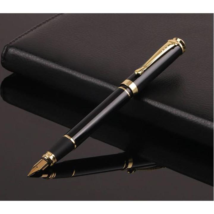 Luxury Metal Fountain Pen Black Gold Metal Fountain Pen Business ...