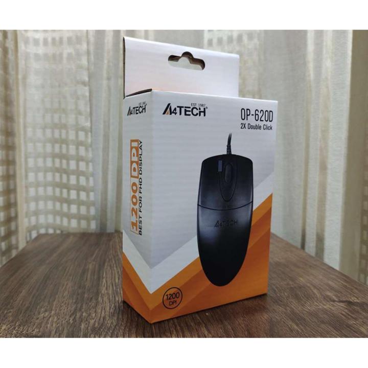 A4-TECH OP 620D Optical USB Black Double Click Mouse | Daraz.com.bd