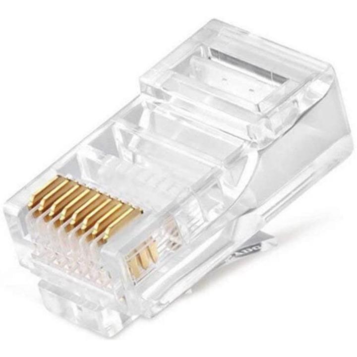 Rj45 Plug Ethernet Gold Plated Network Connector - 100 pcs -White ...