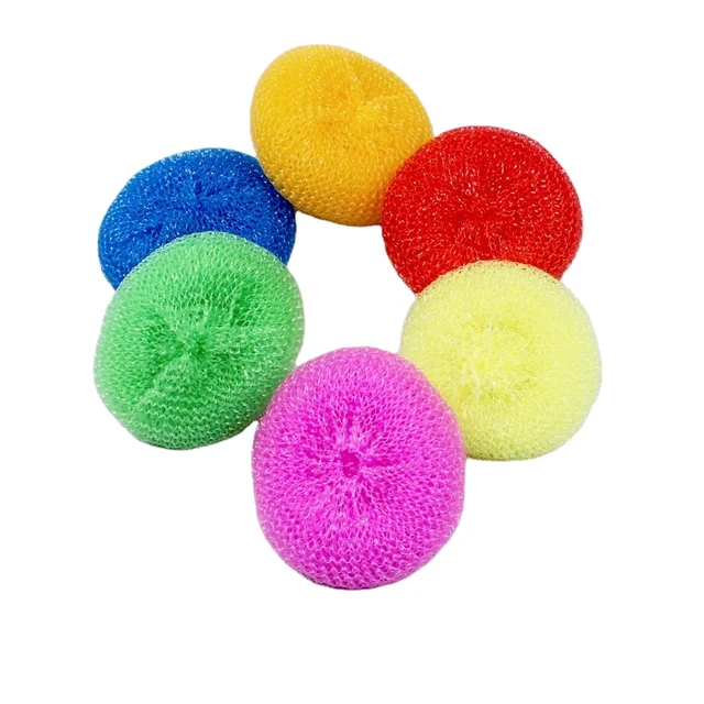 Round Shape Light Weight Plastic Mesh Scourer 5pcs | Daraz.com.bd