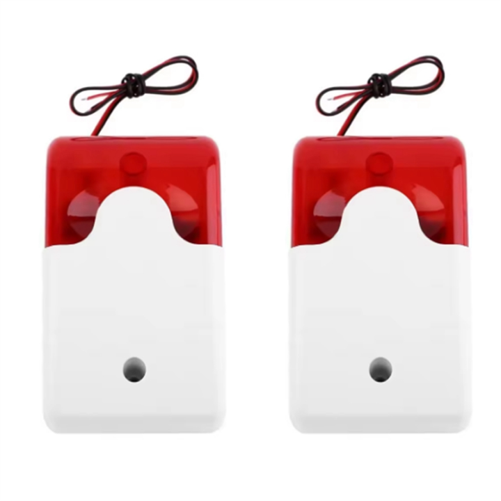 Flash LED Strobe Light Wired Siren 12V Work for Burglar Alarm System ...