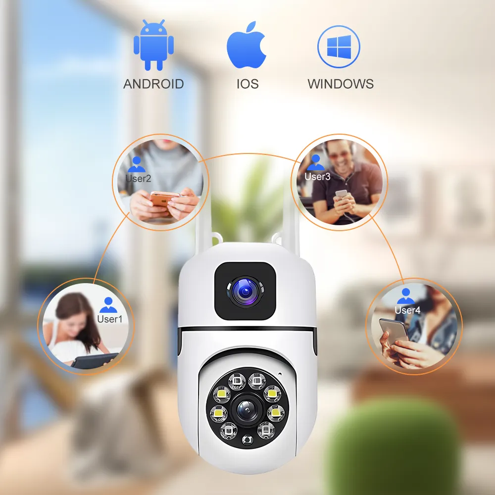 New V380 Mini Indoor PTZ Dual Lens Camera 4MP HD Smart Home WiFi ...
