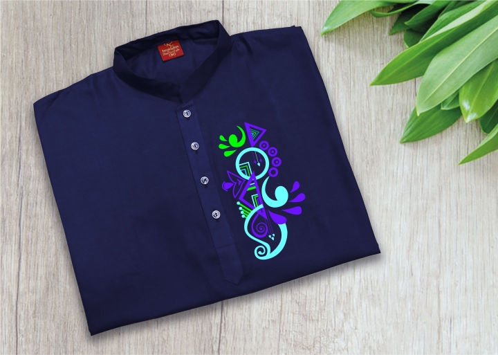 Digital Stylish Cotton Printed Panjabi For Men New Collection/ Panjabi ...