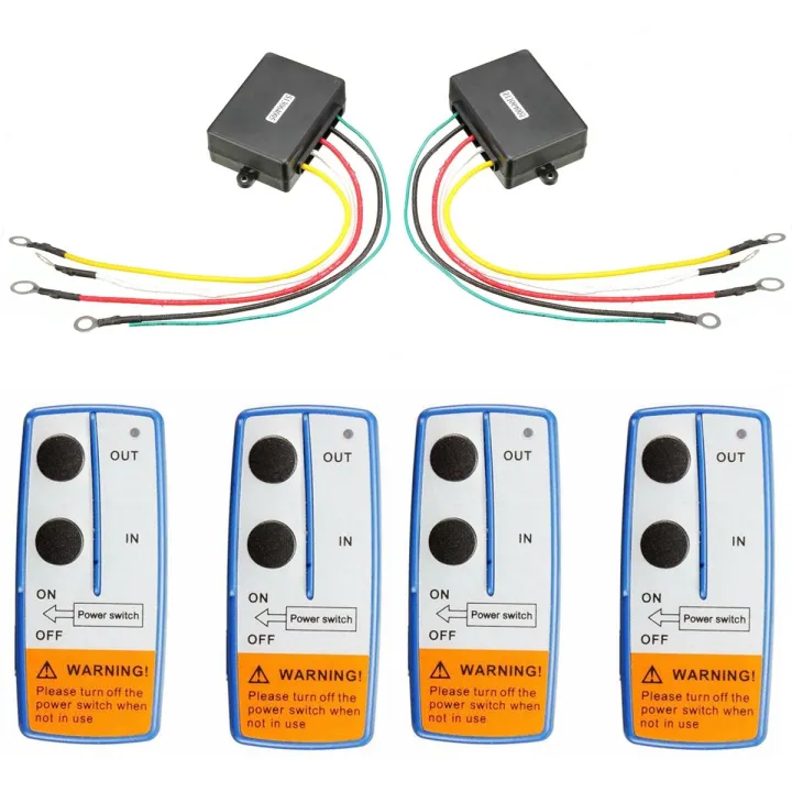 2x New 12 Voltage Recovery Winch Crane Wireless Remote Controller Twin ...